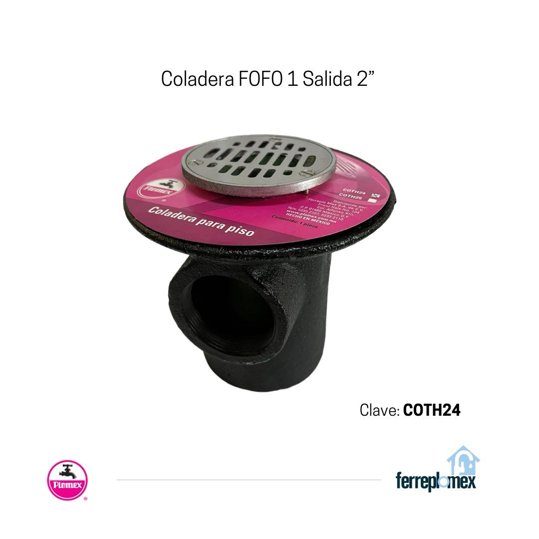 COLADERA BOTE 1 DE SALIDA 2" FIERRO FUNDIDO REJILLA 3" – Ferreplomex