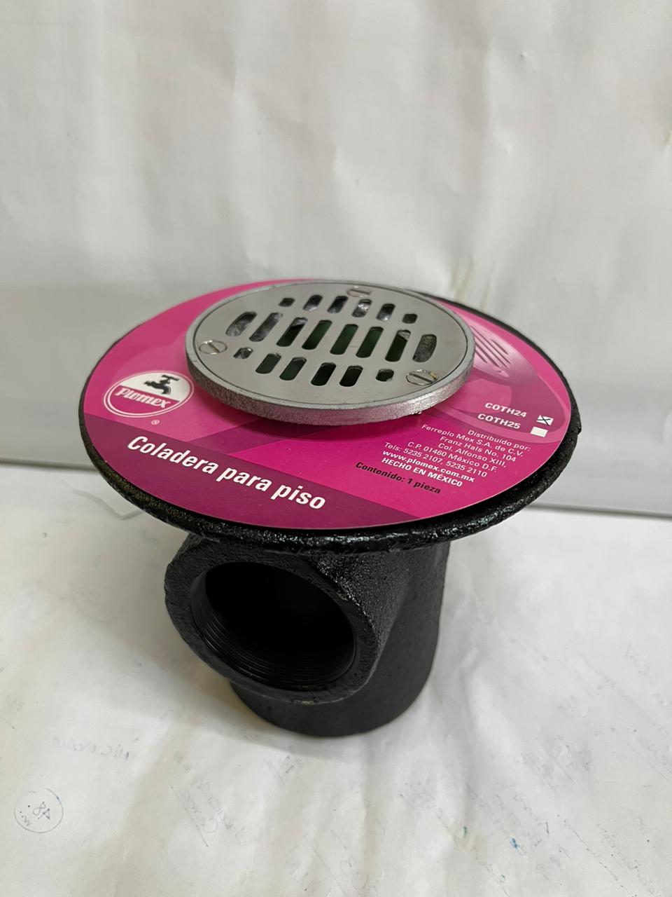 COLADERA BOTE 1 DE SALIDA 2" FIERRO FUNDIDO REJILLA 3" – Ferreplomex